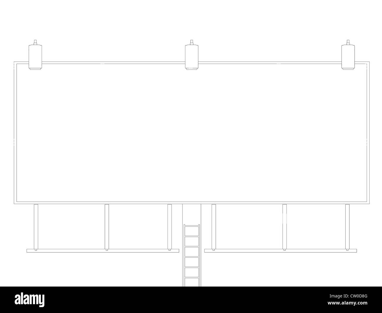 sketched billboard isolated on white background Stock Photo - Alamy