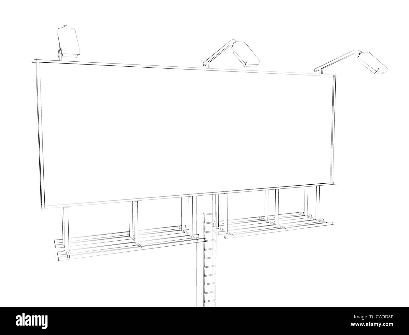 sketched billboard isolated on white background Stock Photo - Alamy