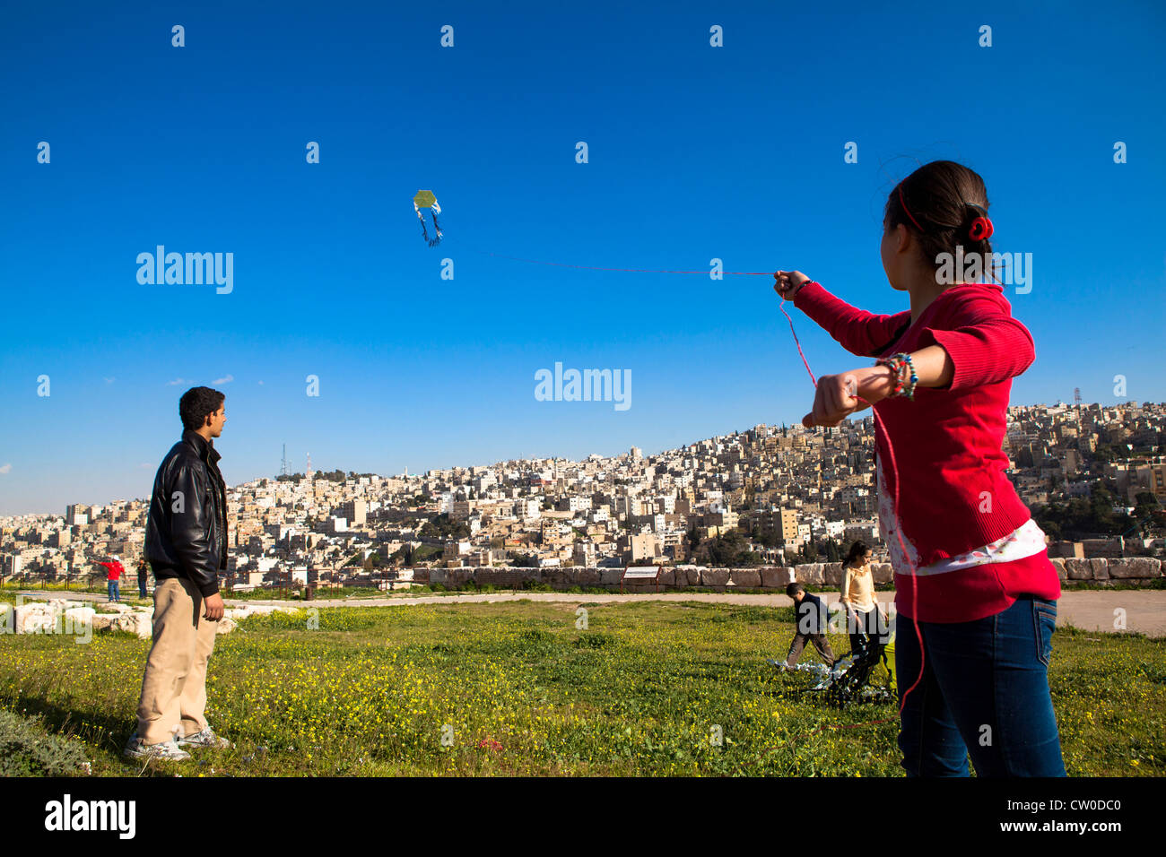 Children kite flying Amman Jordan Middle East Stock Photo - Alamy