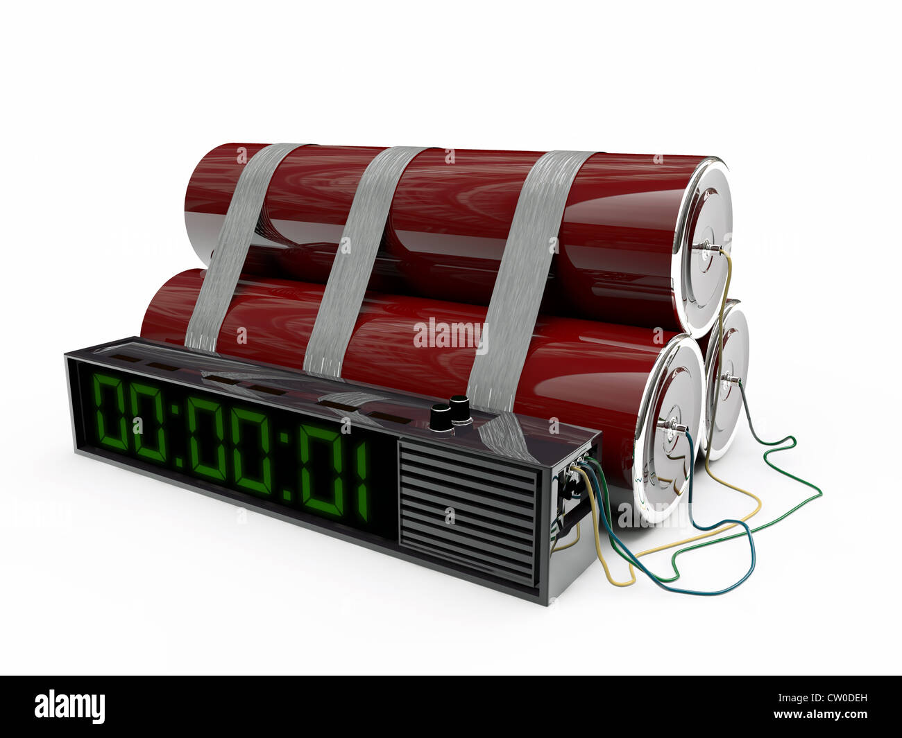 bomb with digital timer isolated on white background Stock Photo - Alamy