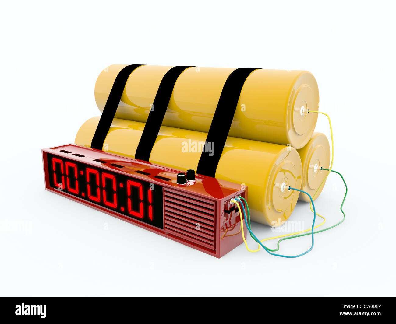 bomb with digital counter isolated on white background Stock Photo - Alamy