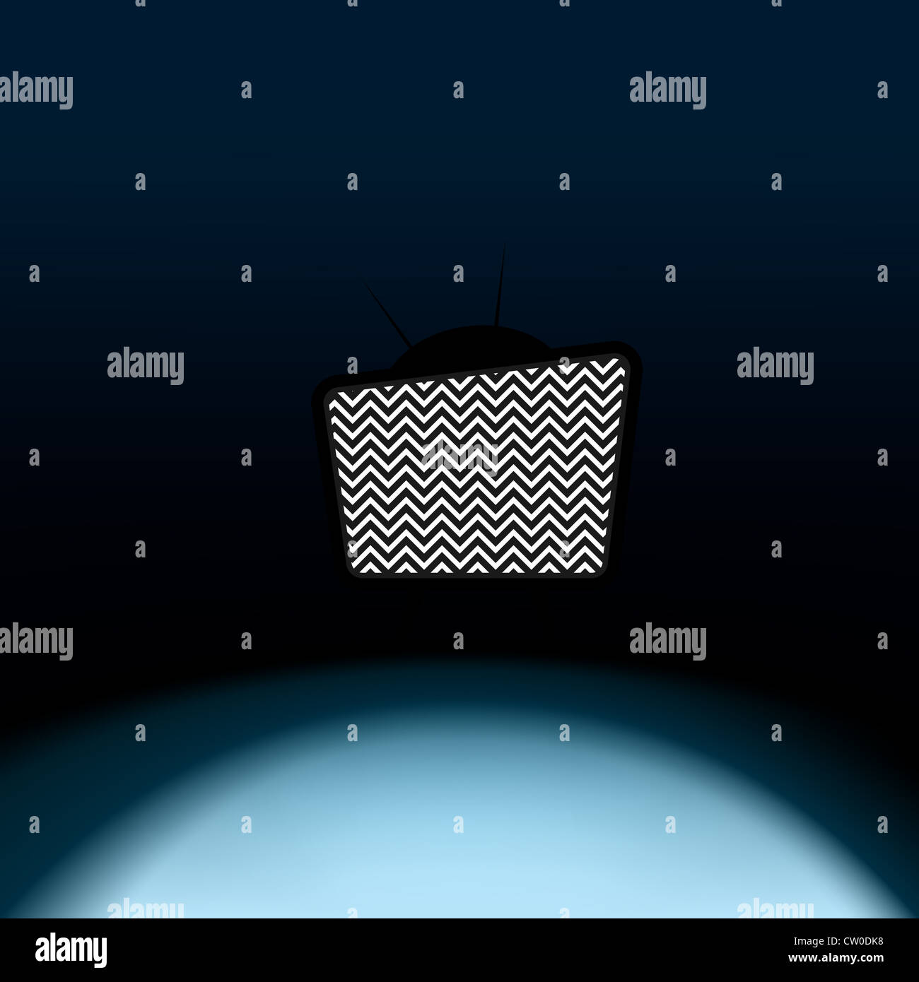 Television with no signal in a dark room Stock Photo - Alamy