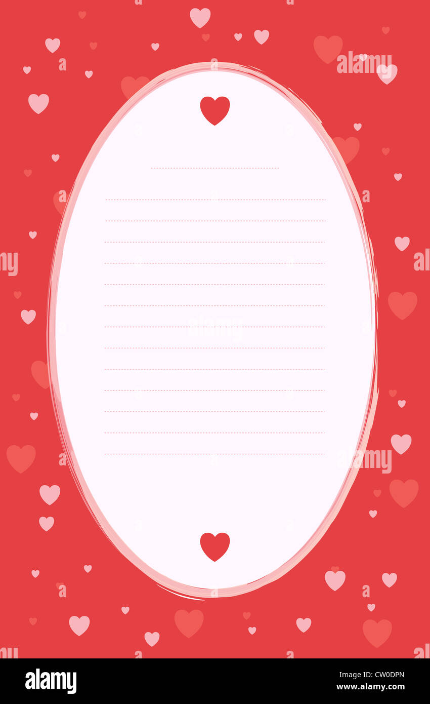Love-themed blank note with lines Stock Photo - Alamy