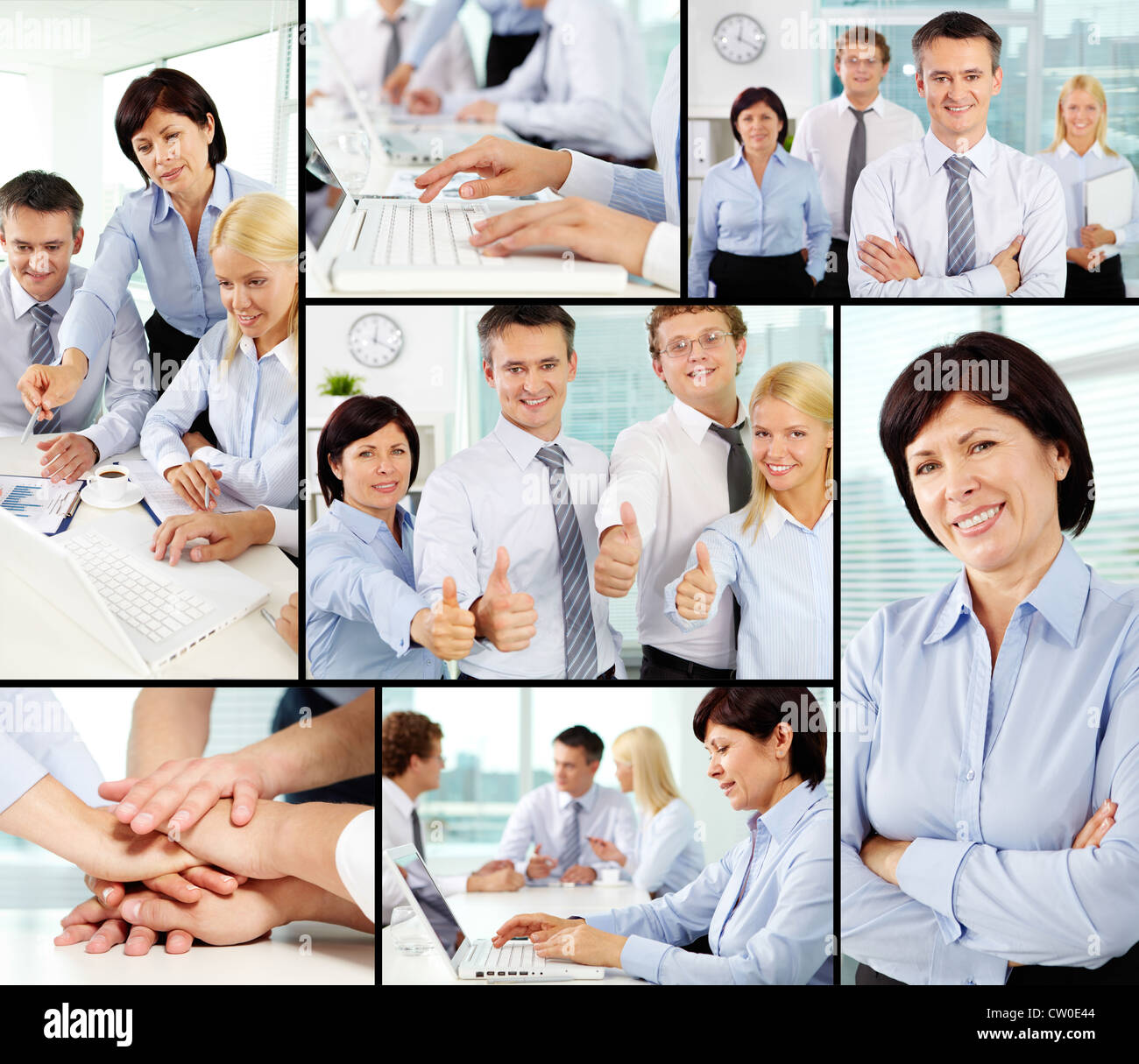 Photo collage successful businesswoman looking hi-res stock photography ...