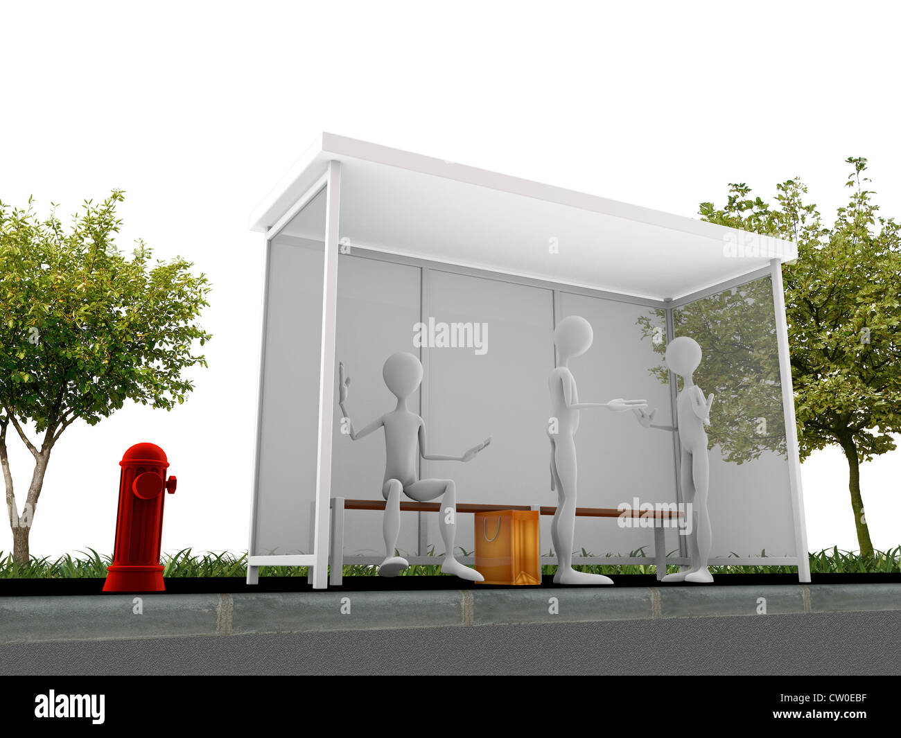 people talking at the bus stop Stock Photo - Alamy