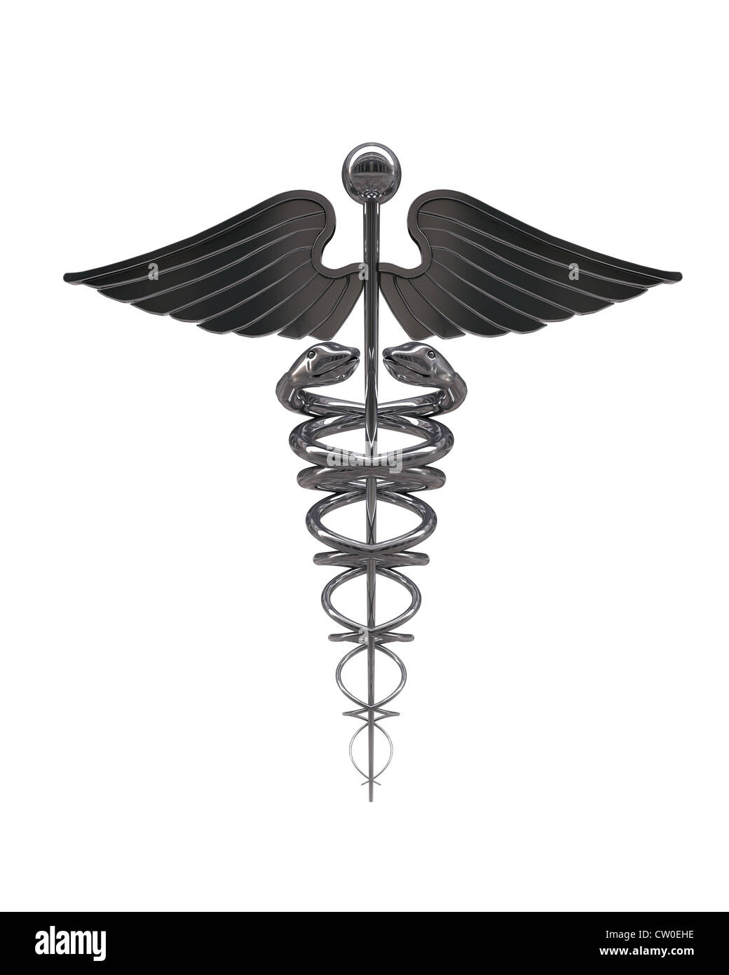 caduceus isolated on white background Stock Photo - Alamy