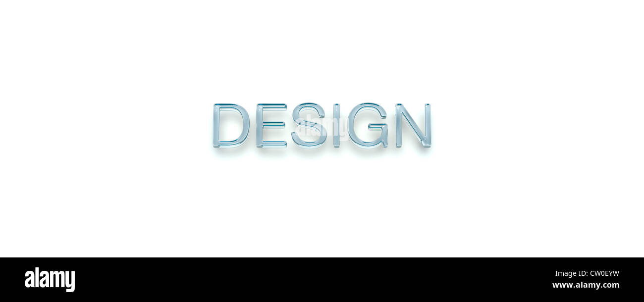 3D Key Word "DESIGN" Glass Style Stock Photo - Alamy