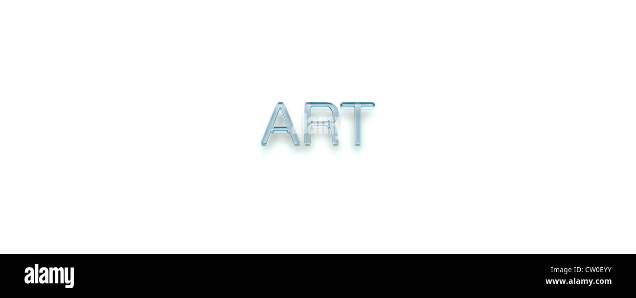 3D Key Word "ART" Glass Style Stock Photo - Alamy