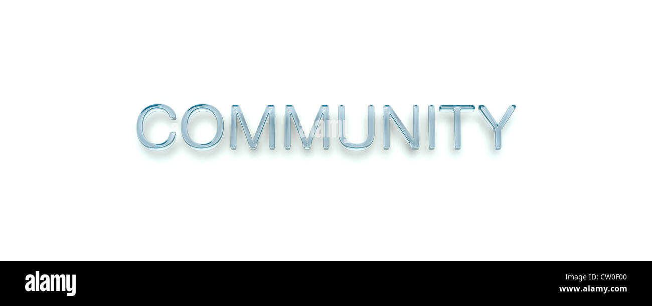3D Key Word "COMMUNITY" Glass Style Stock Photo - Alamy