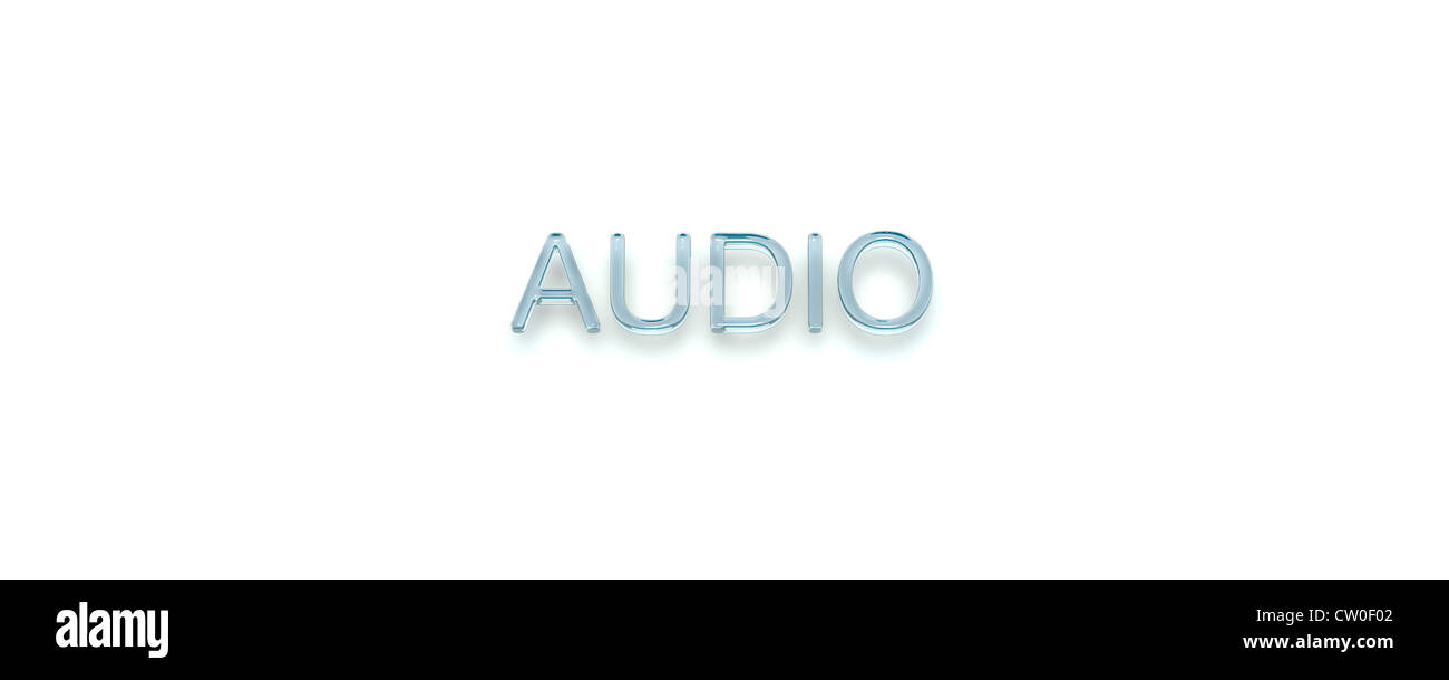 3D Key Word "AUDIO" Glass Style Stock Photo - Alamy