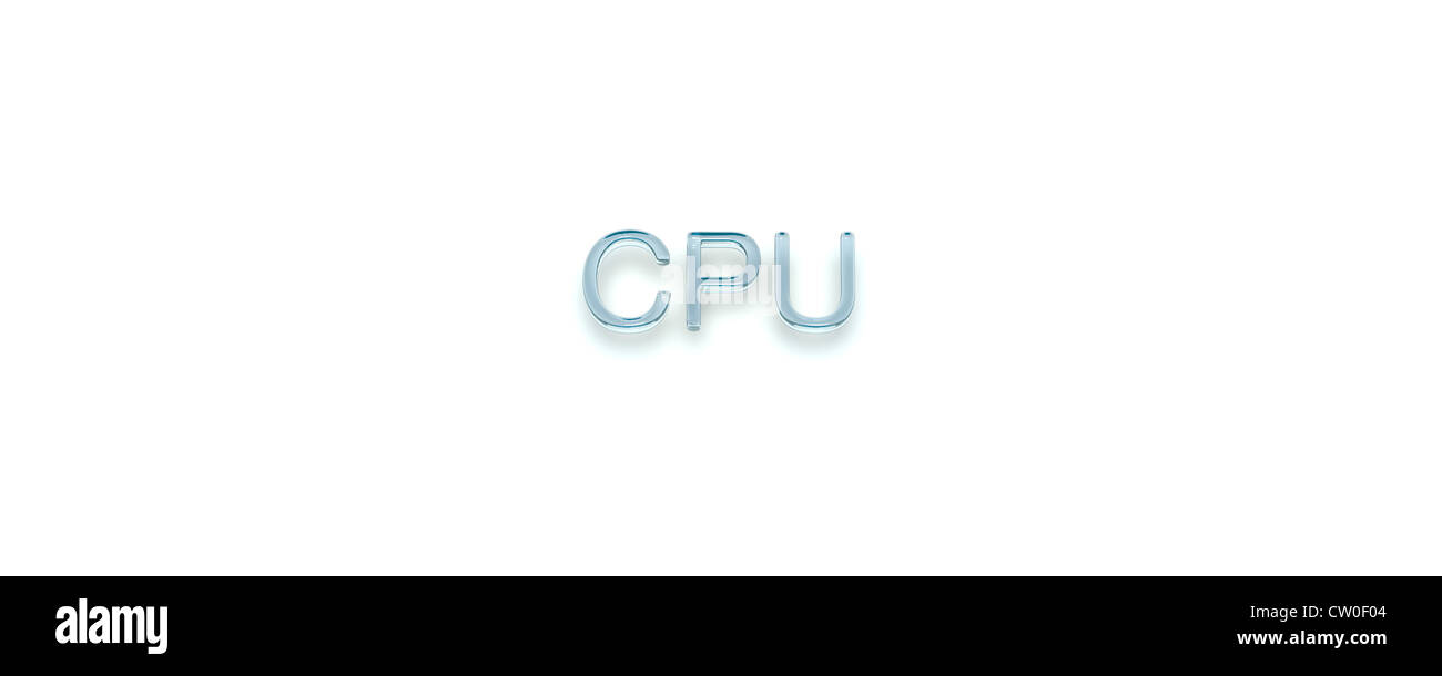 3D Key Word "CPU" Glass Style Stock Photo - Alamy