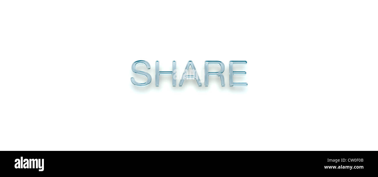 3D Key Word "SHARE" Glass Style Stock Photo - Alamy
