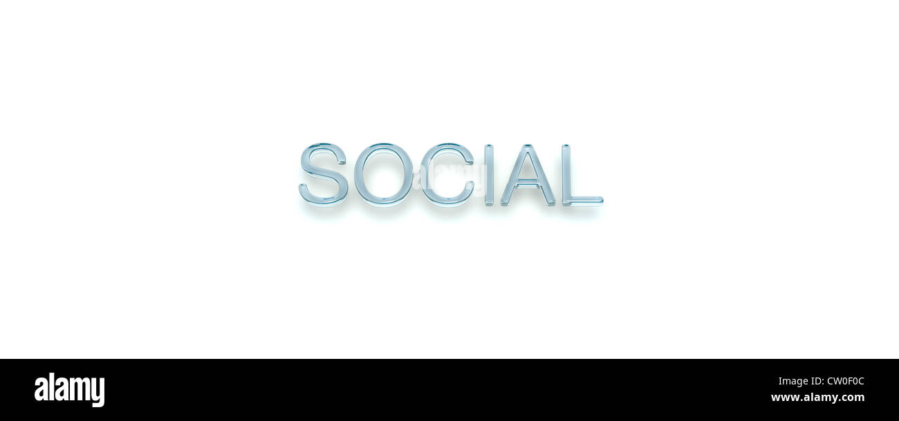 3D Key Word "SOCIAL" Glass Style Stock Photo - Alamy