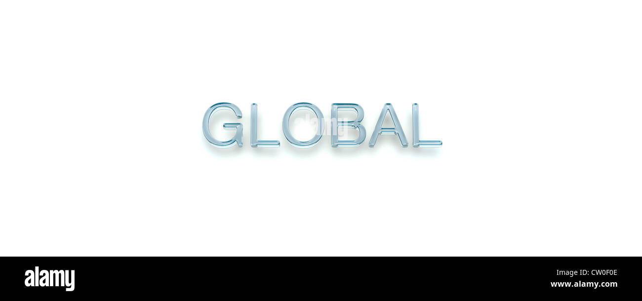 3D Key Word "GLOBAL" Glass Style Stock Photo - Alamy
