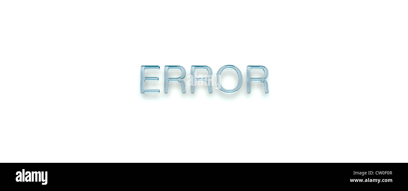 3D Key Word "ERROR" Glass Style Stock Photo - Alamy