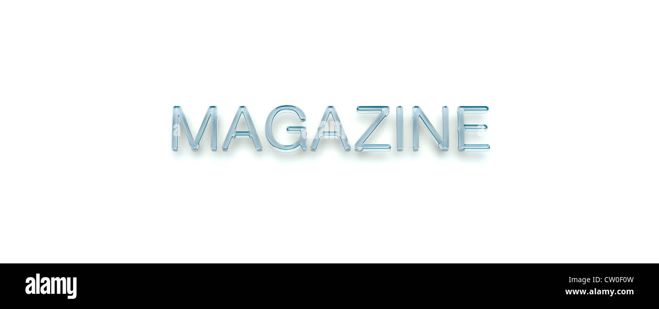 3D Key Word "MAGAZINE" Glass Style Stock Photo - Alamy