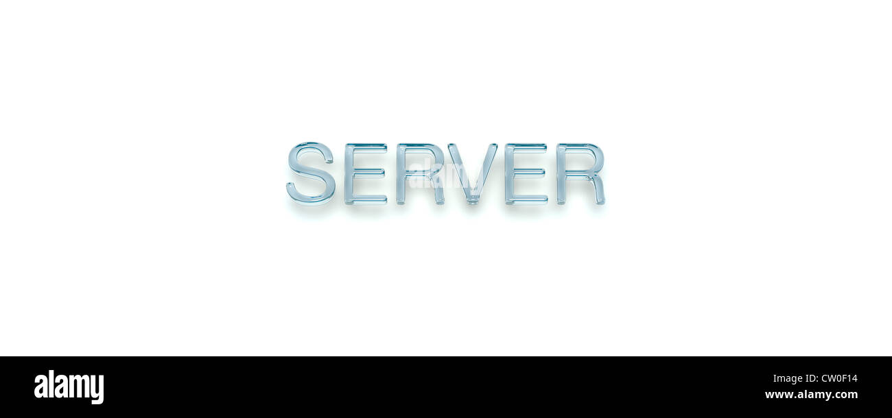 3D Key Word "SERVER" Glass Style Stock Photo - Alamy
