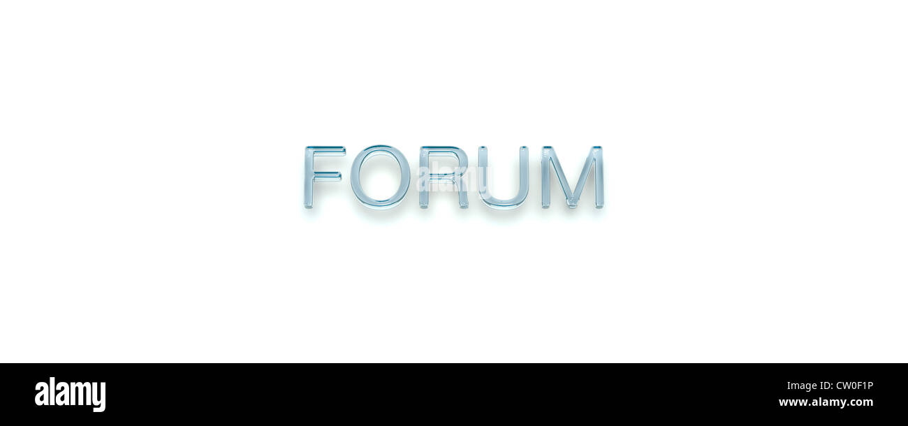 3D Key Word "FORUM" Glass Style Stock Photo - Alamy