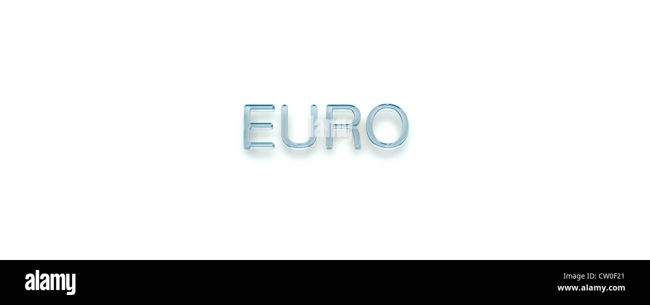 3D Key Word "EURO" Glass Style Stock Photo - Alamy