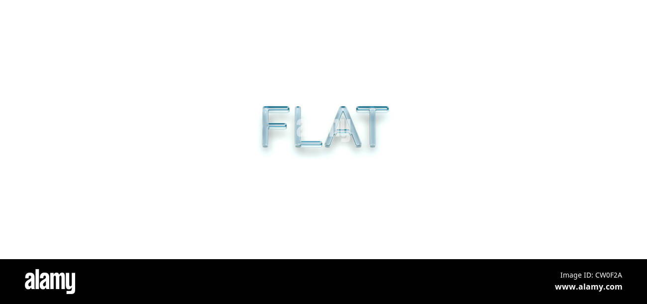 3D Key Word "FLAT" Glass Style Stock Photo - Alamy