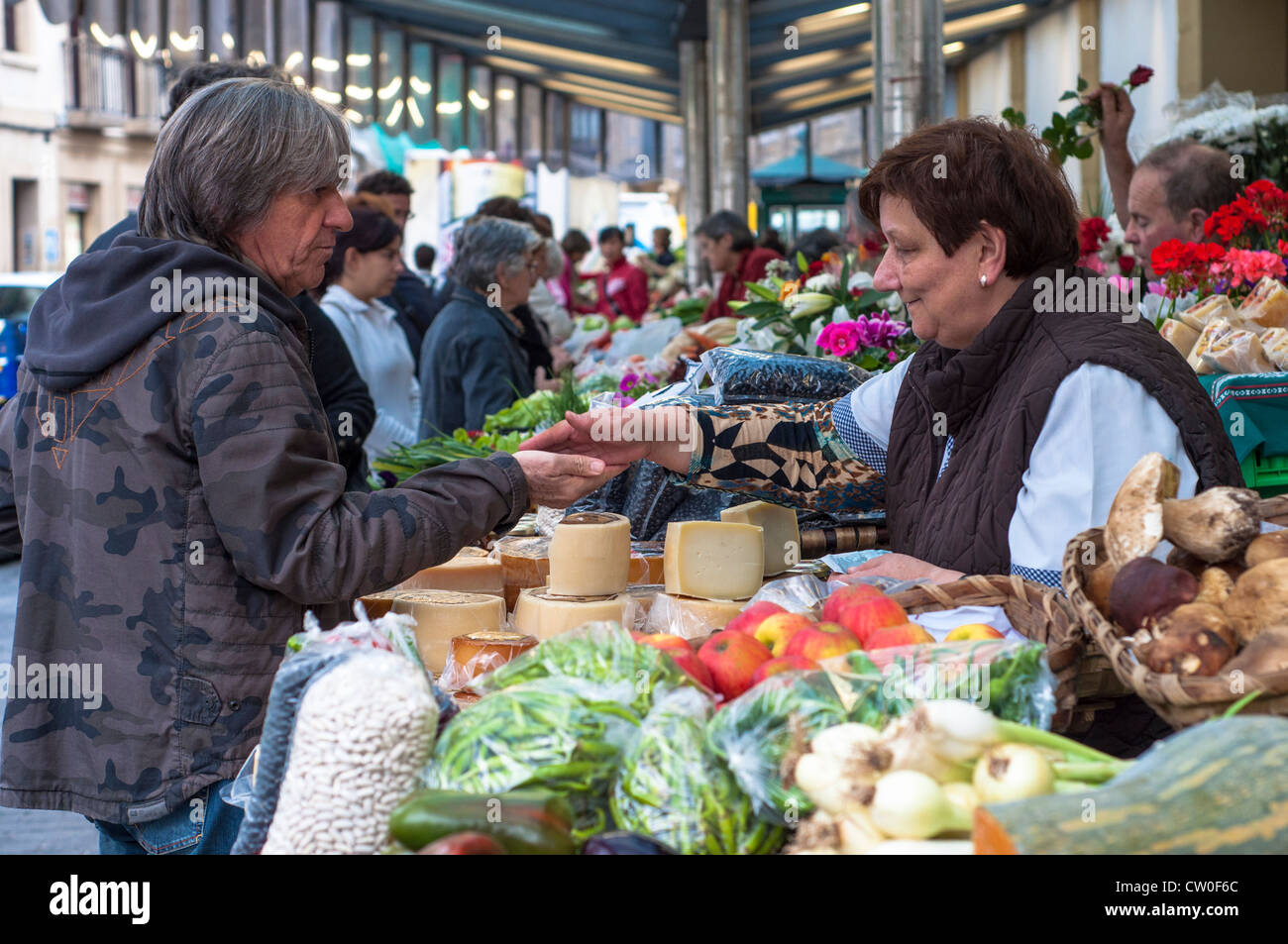 San Sebastian local Market. Historic centre. Guipuzcoa. Basque Country ...