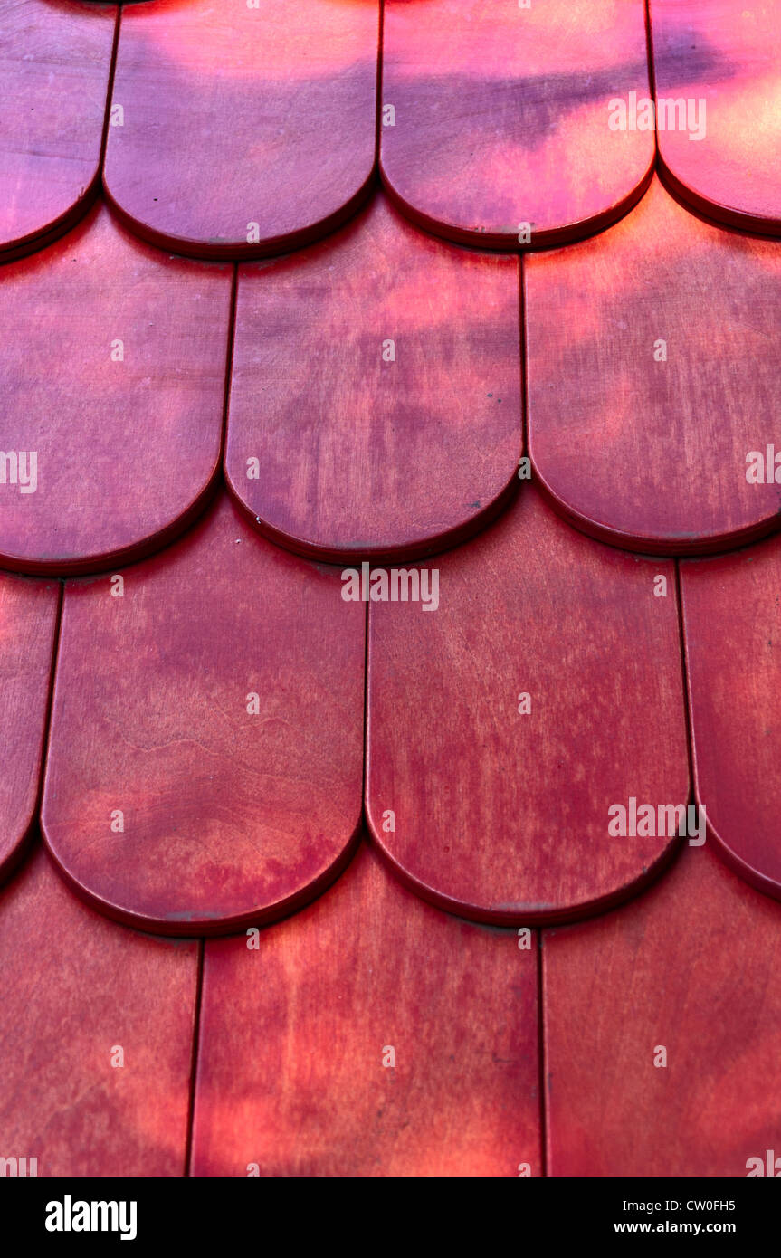Background - red wooden roof texture, vertical view Stock Photo - Alamy