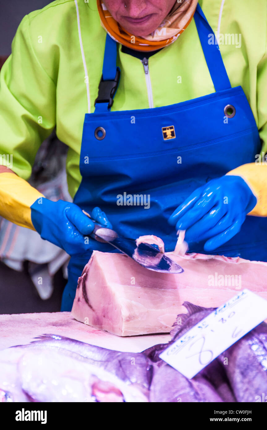 San Sebastian fish Market. Historic centre. Guipuzcoa. Basque Country ...