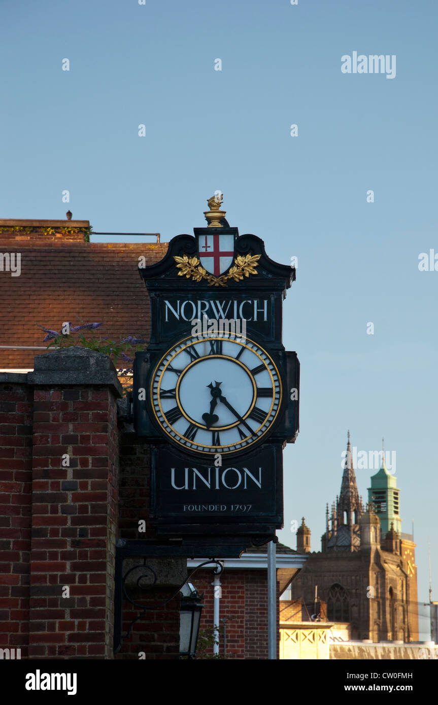 Norwich Union clock Stock Photo - Alamy