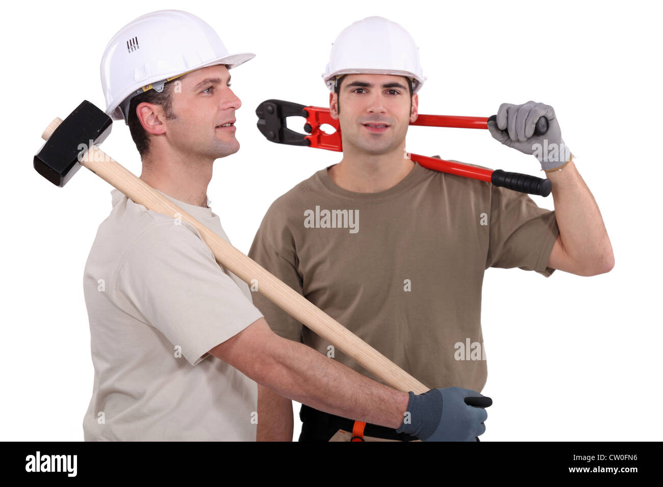 Two male labourers Stock Photo - Alamy