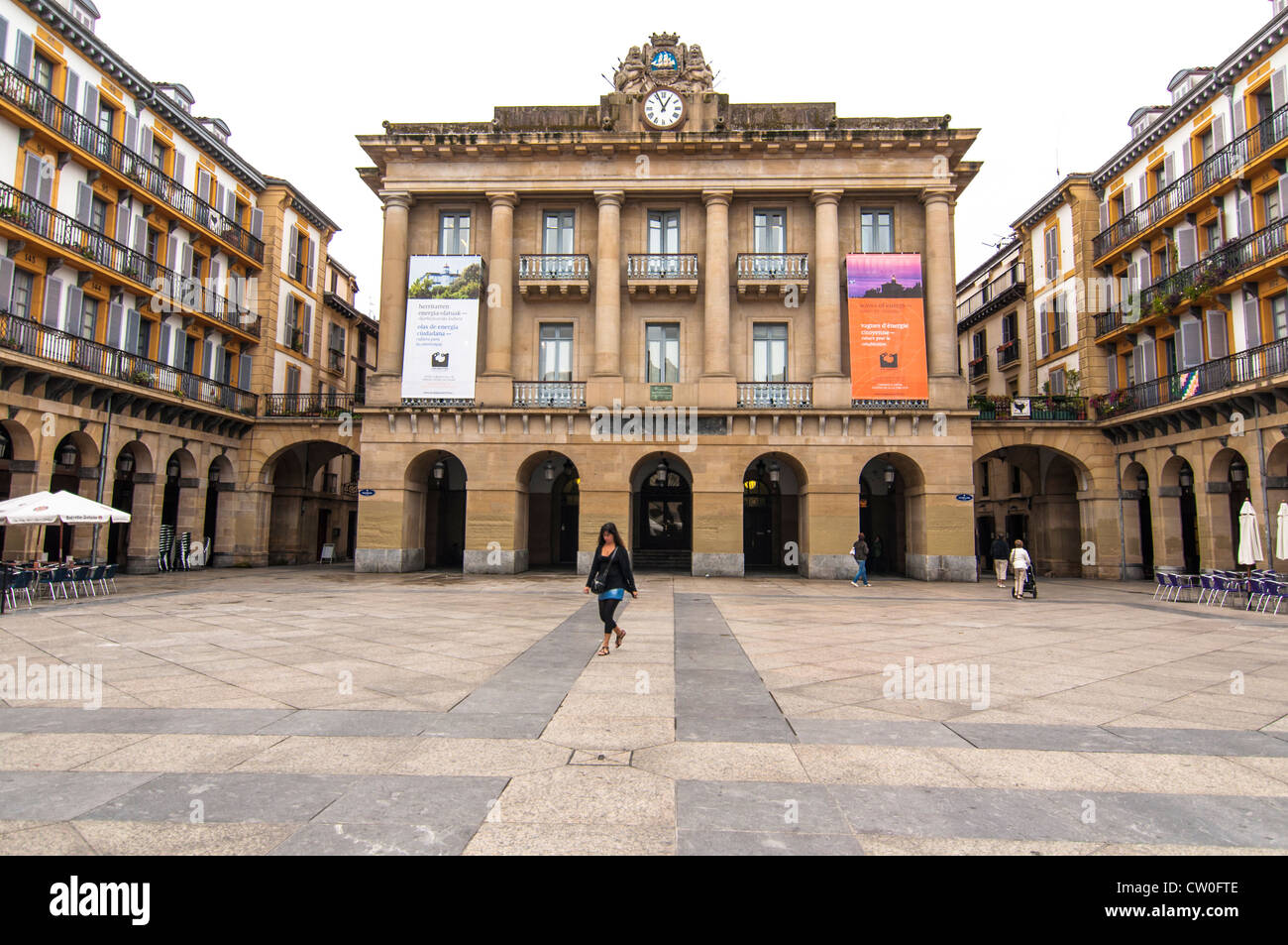 Constitucion Square. Old area of San Sebastian. Basque Country. Spain ...