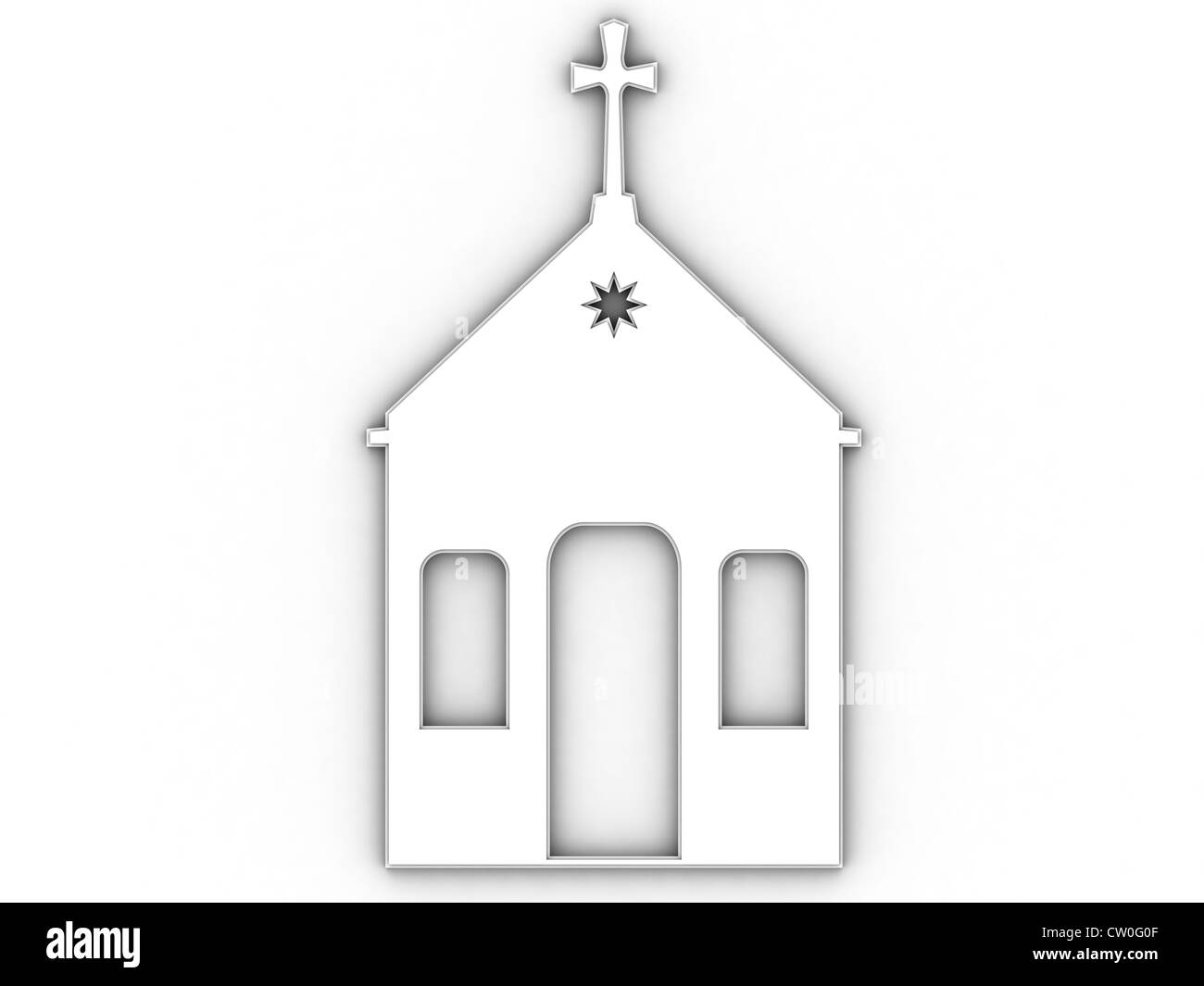 church profile isolated on white background Stock Photo - Alamy