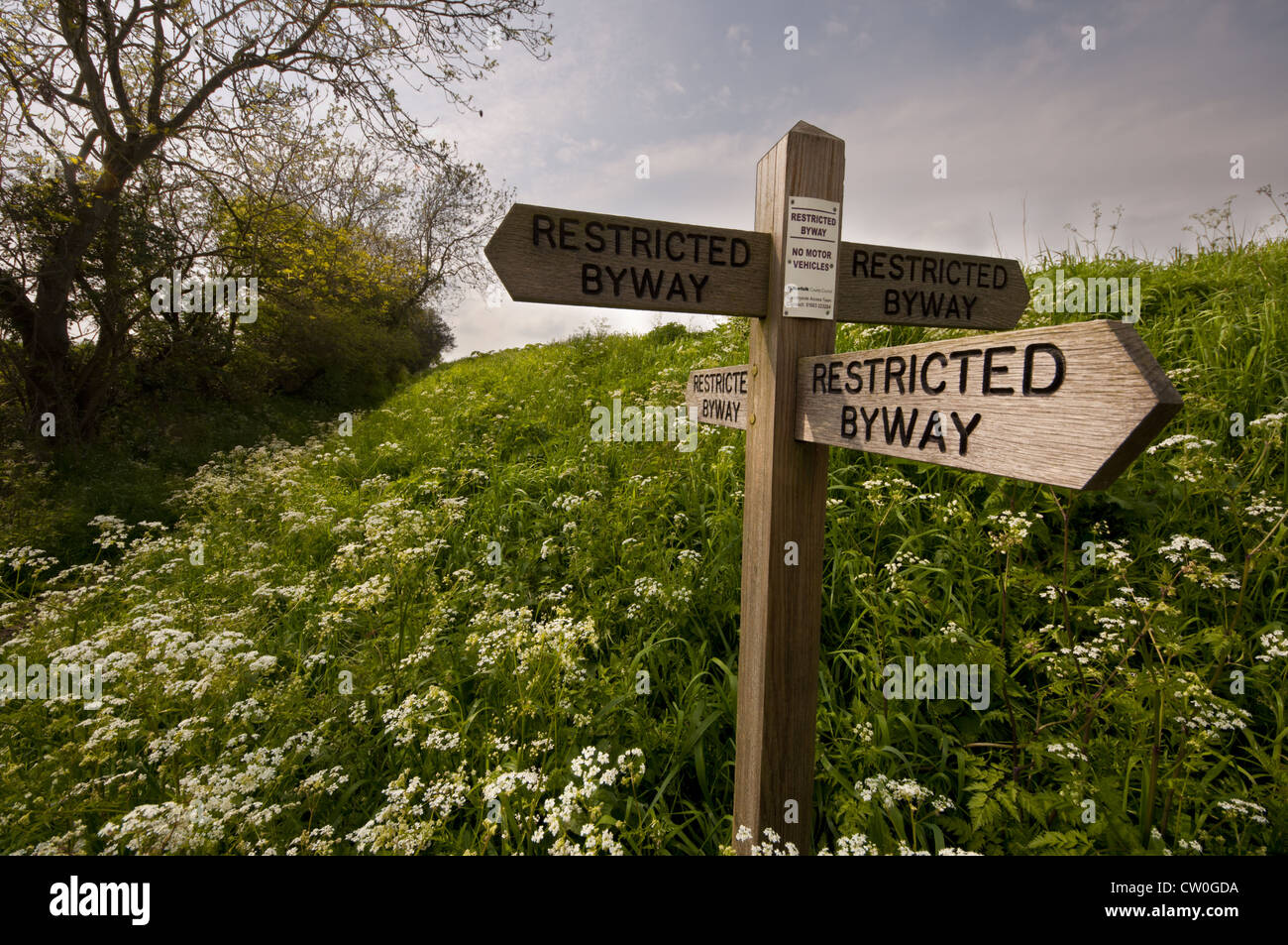 Restricted byway sign hi-res stock photography and images - Alamy