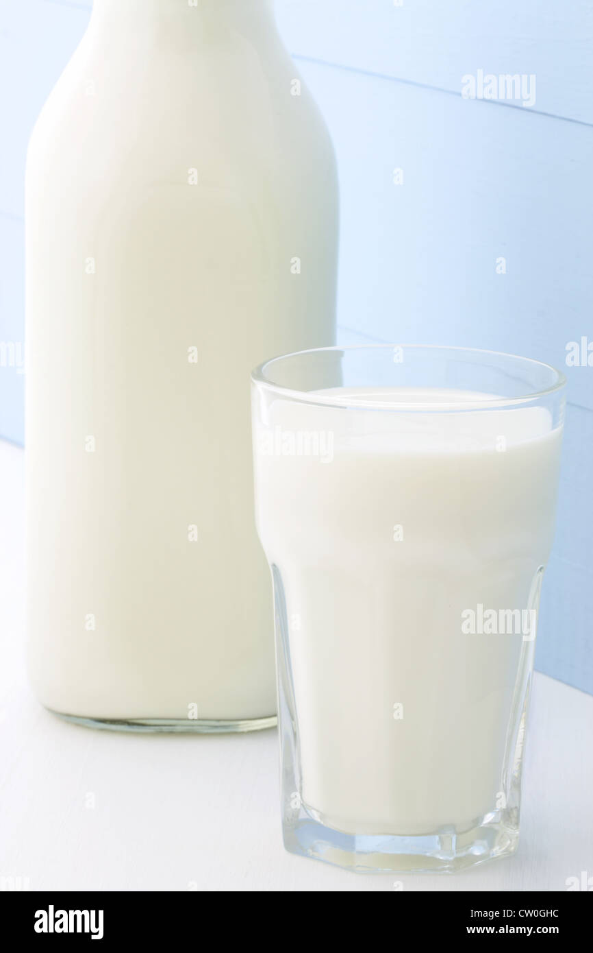 Delicious, nutritious and fresh Quart Milk Bottle Stock Photo - Alamy