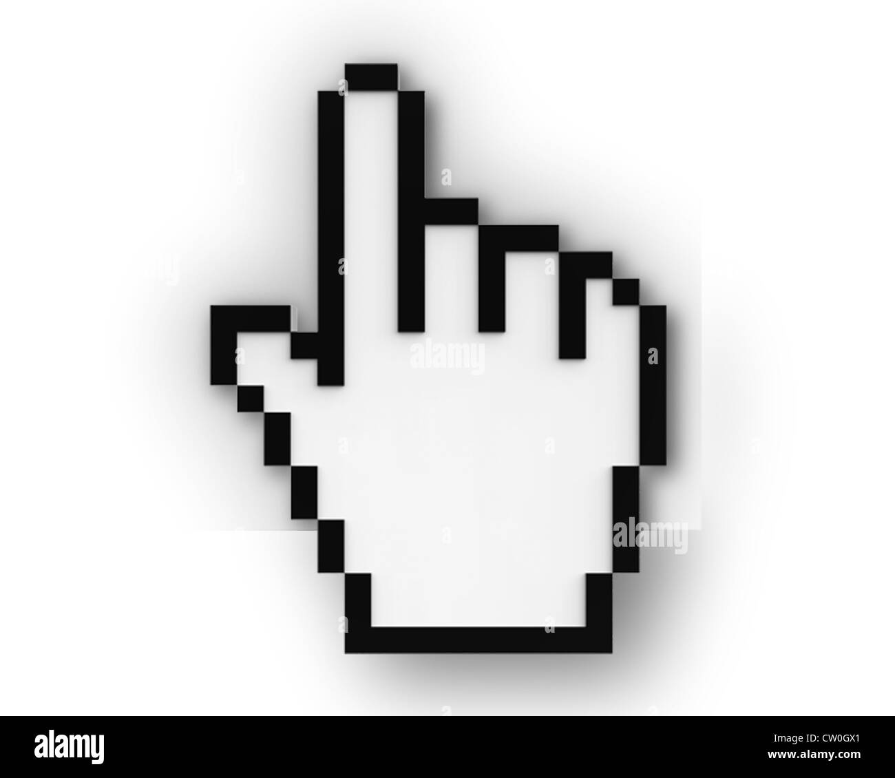 click it symbol isolated on white background Stock Photo - Alamy