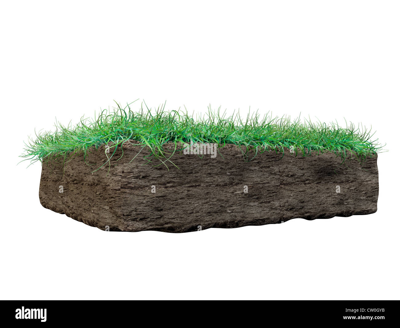 soil section isolated on white background Stock Photo - Alamy