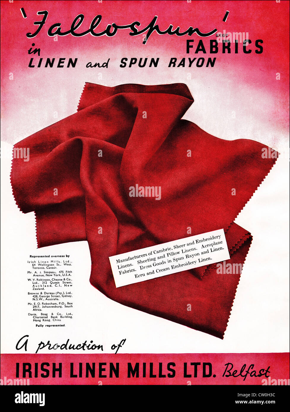 Vintage print advertisement from textile manufacturers yearbook circa ...