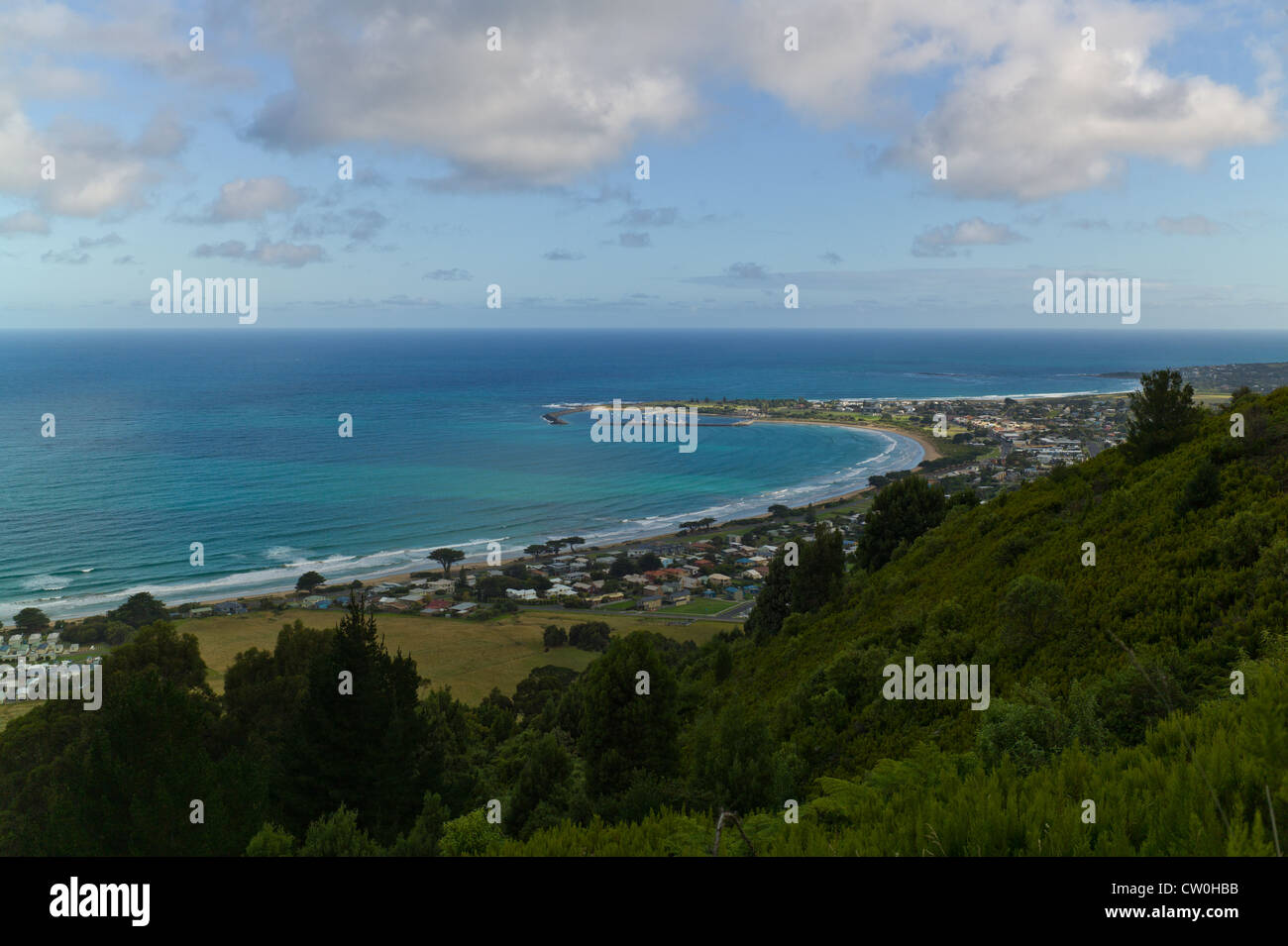 Coastal Scenery on the Great Ocean Road Victoria. Beautiful beach, blue ...