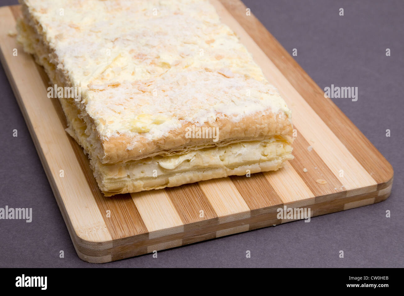 home made napoleon pastry on a board Stock Photo - Alamy
