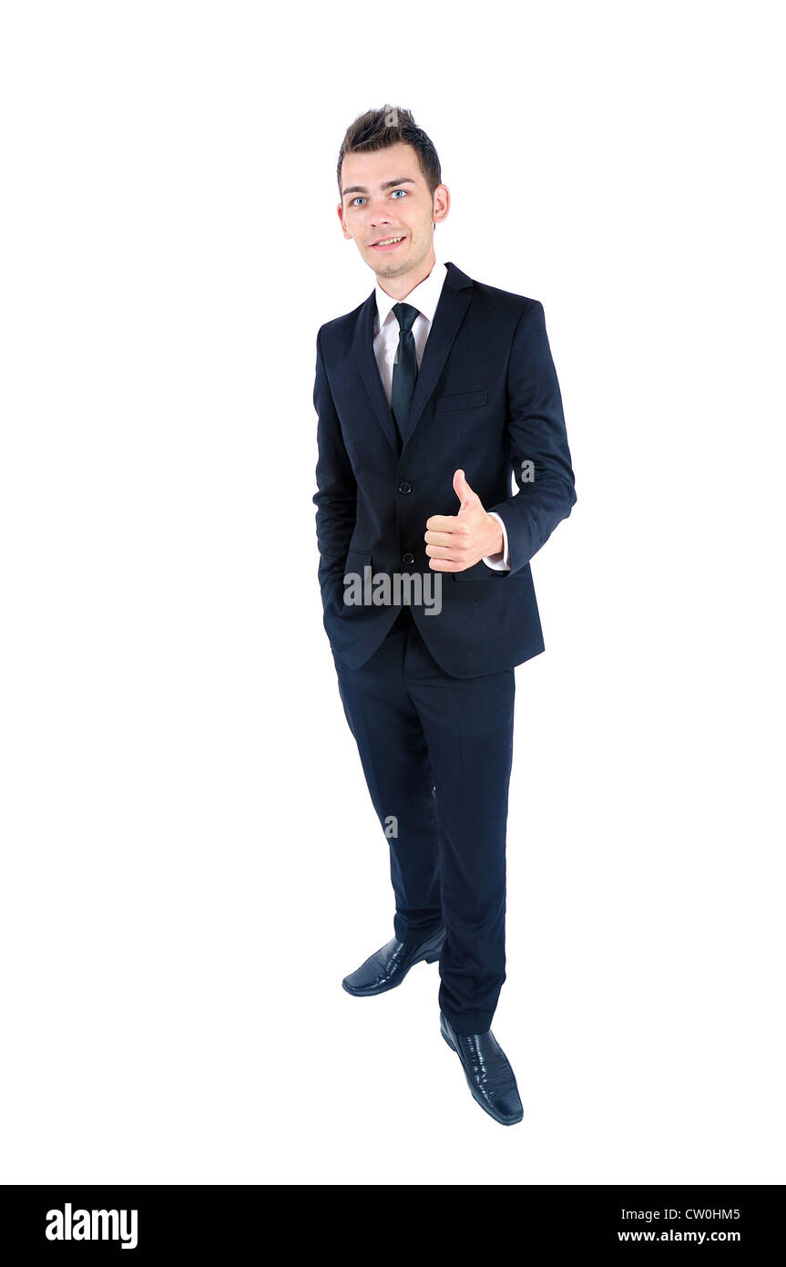 Isolated young business man approval Stock Photo - Alamy