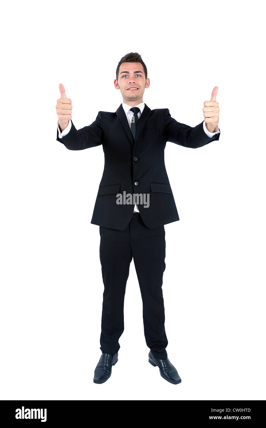 Isolated young business man approval Stock Photo - Alamy