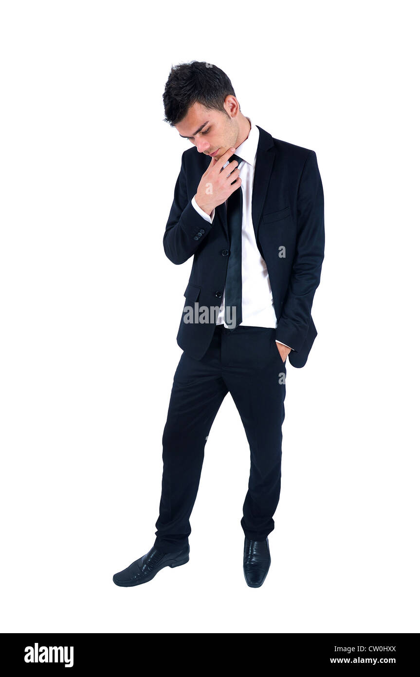 Thinking depression sad man Cut Out Stock Images & Pictures - Alamy