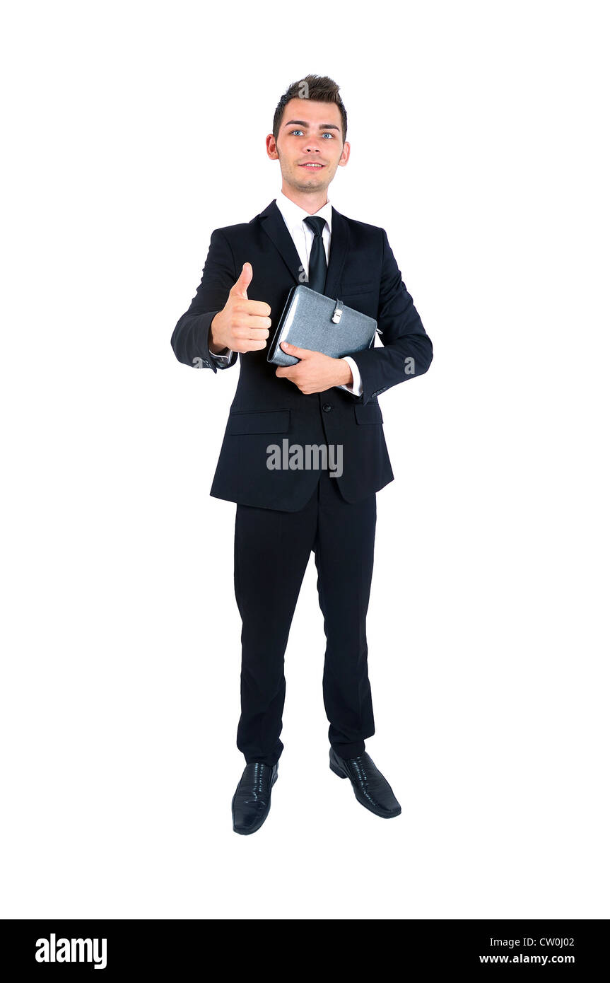 Isolated young business man approval Stock Photo - Alamy