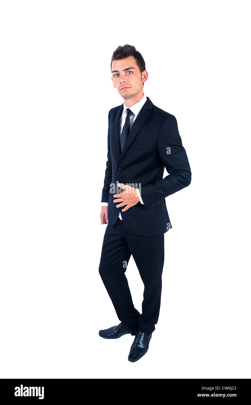 Isolated young business man standing Stock Photo - Alamy