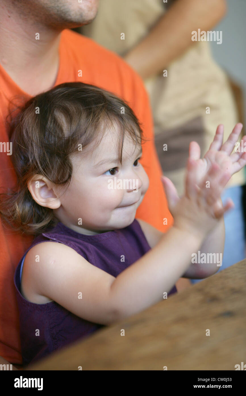 Cute baby clapping hands smiling hi-res stock photography and images ...