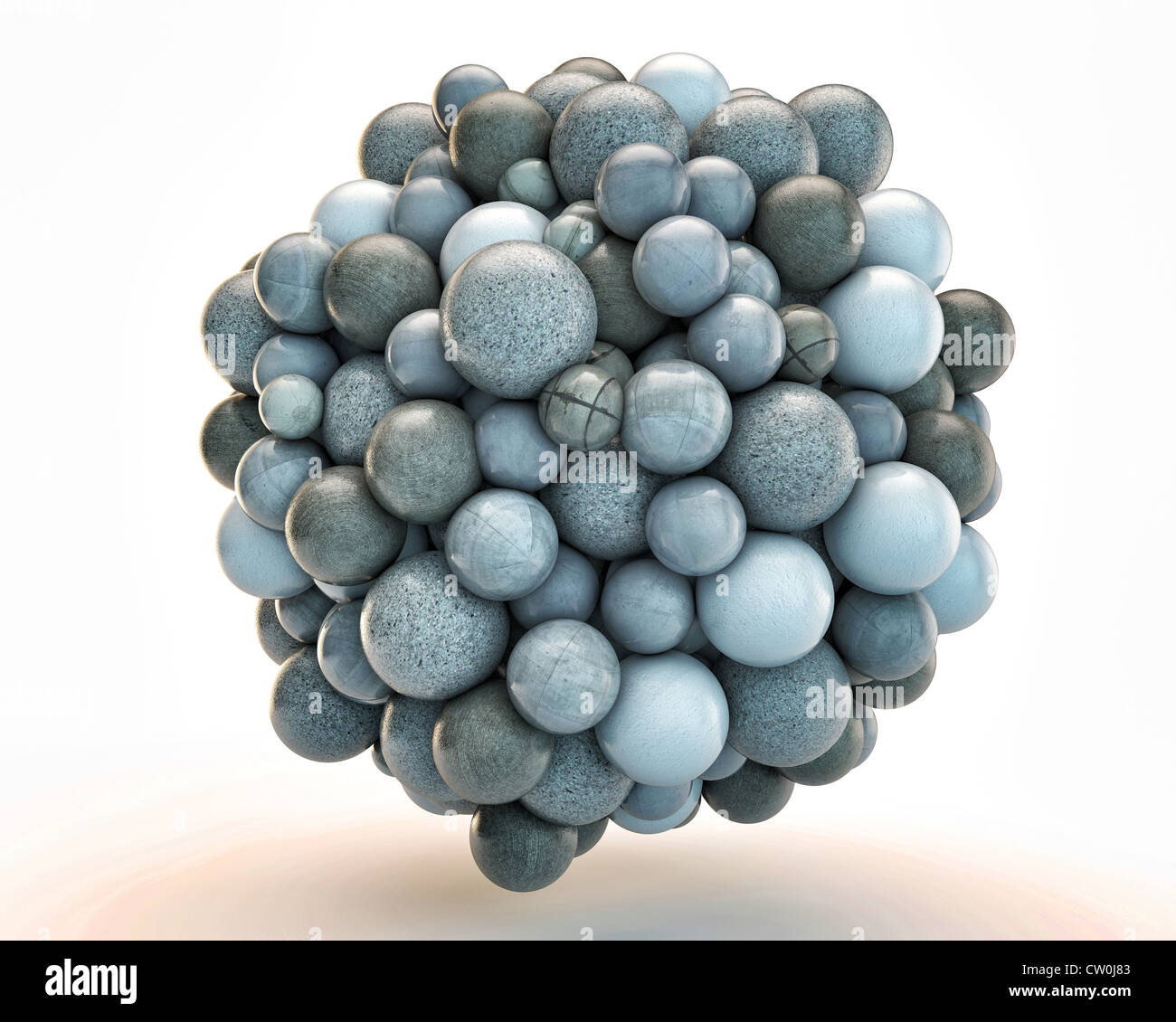 concrete spheres isolated on white background Stock Photo - Alamy
