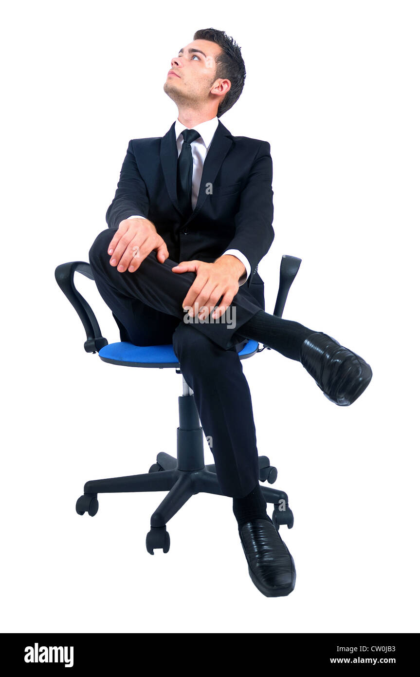Man standing feet on chair hi-res stock photography and images - Alamy