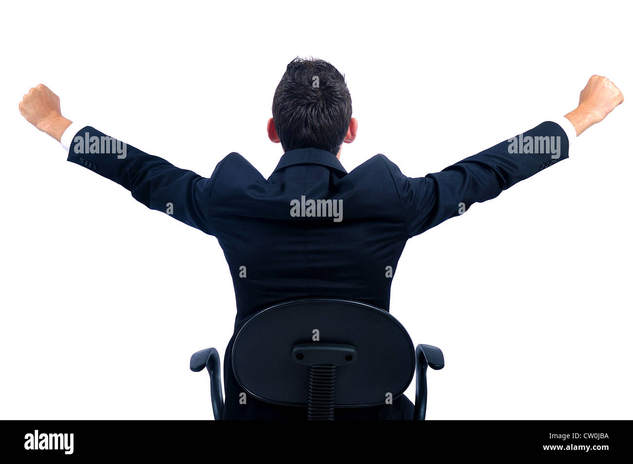 Isolated young business man happy Stock Photo - Alamy