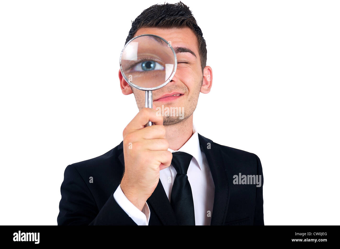 Man with magnifying glass hi-res stock photography and images - Alamy