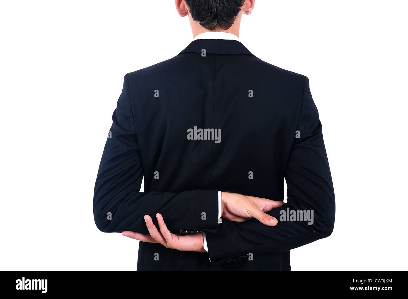 Isolated young business man back view Stock Photo - Alamy