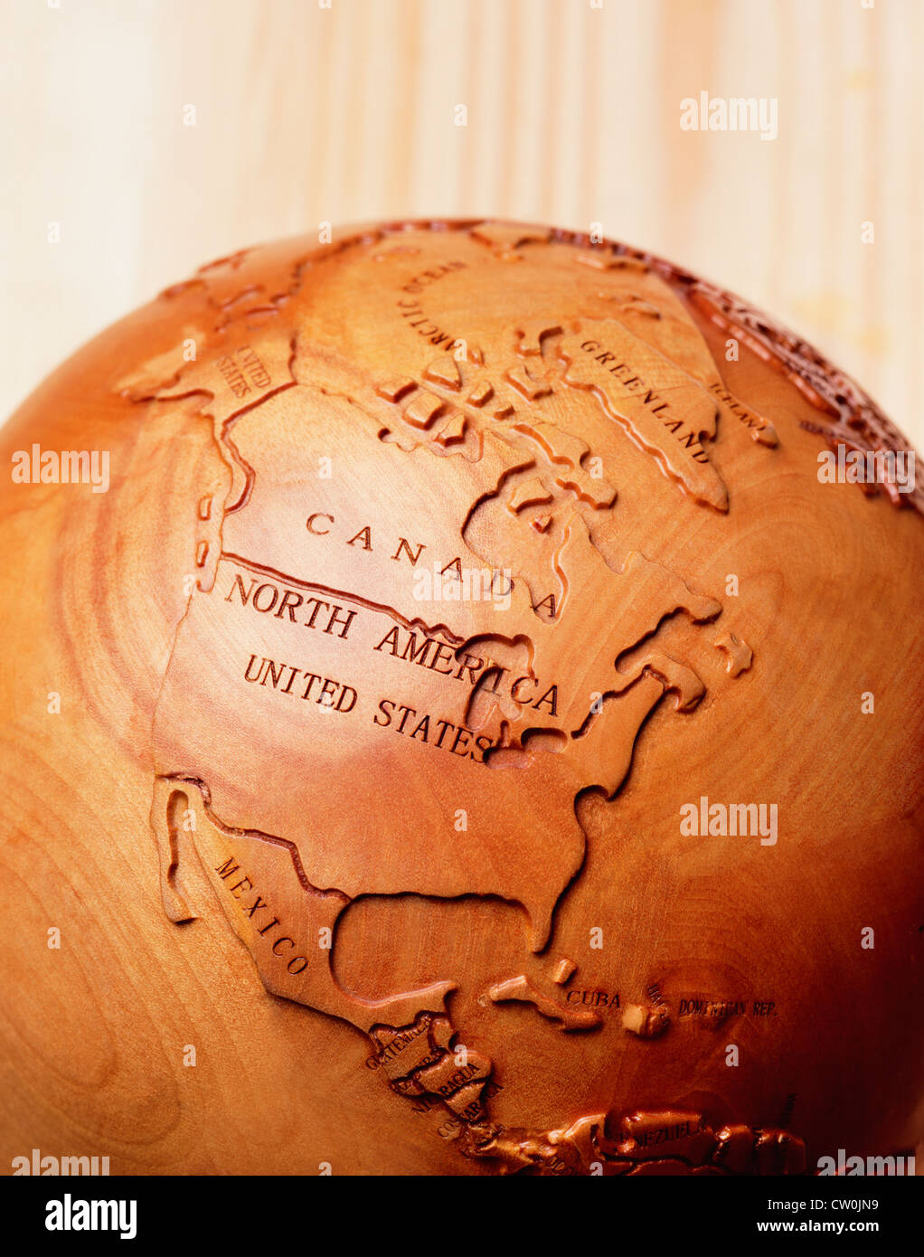 Wooden global map hi-res stock photography and images - Alamy